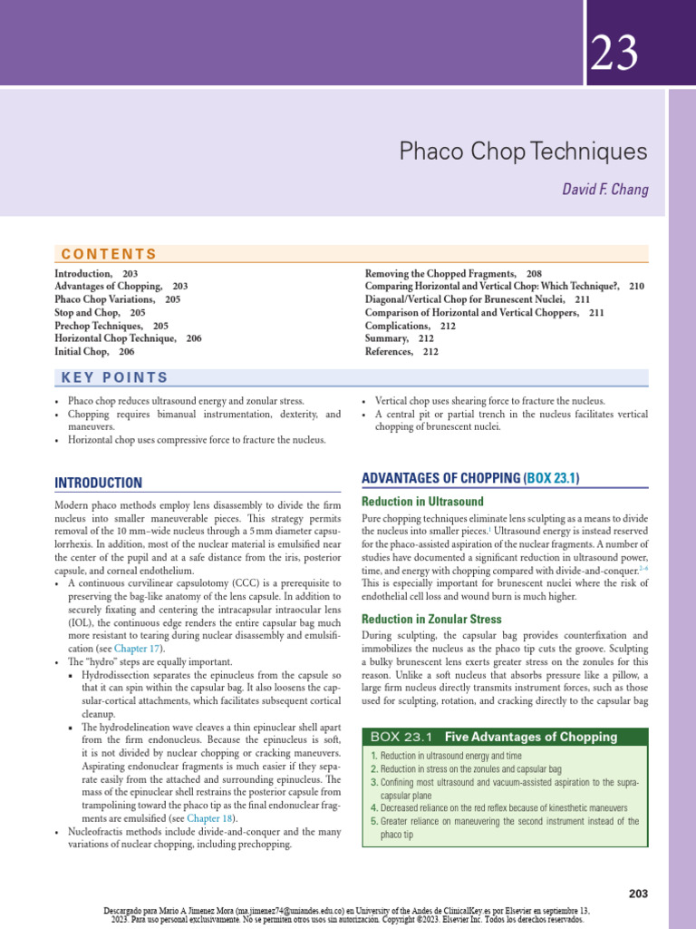 23 Phaco Chop Techniques | PDF | Human Eye | Ophthalmology