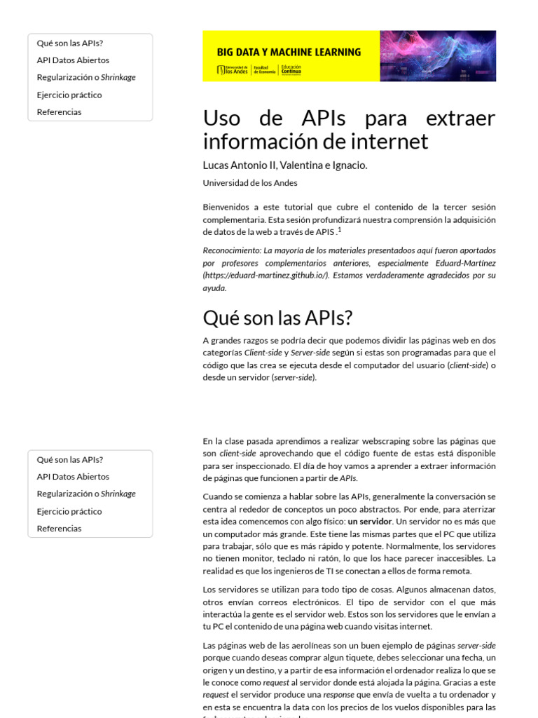 Uso de APIs para extraer información de internet | PDF | Redes | Internet y web