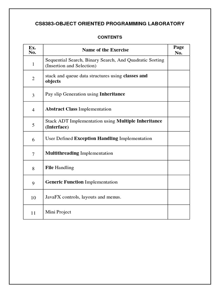 CS3381 Oop Manual Cse | PDF | Queue (Abstract Data Type) | Theoretical ... CS3381 Oop Manual Cse | PDF | Queue (Abstract Data Type) | Theoretical ...