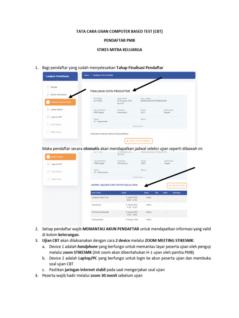 Tata Cara Ujian Computer Based Test | PDF