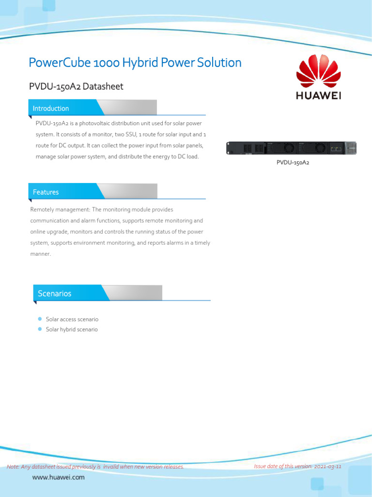 NO.5 PVDU-150A2 (01075828) Datasheet 01-(20210311) (1) | PDF | Solar ...