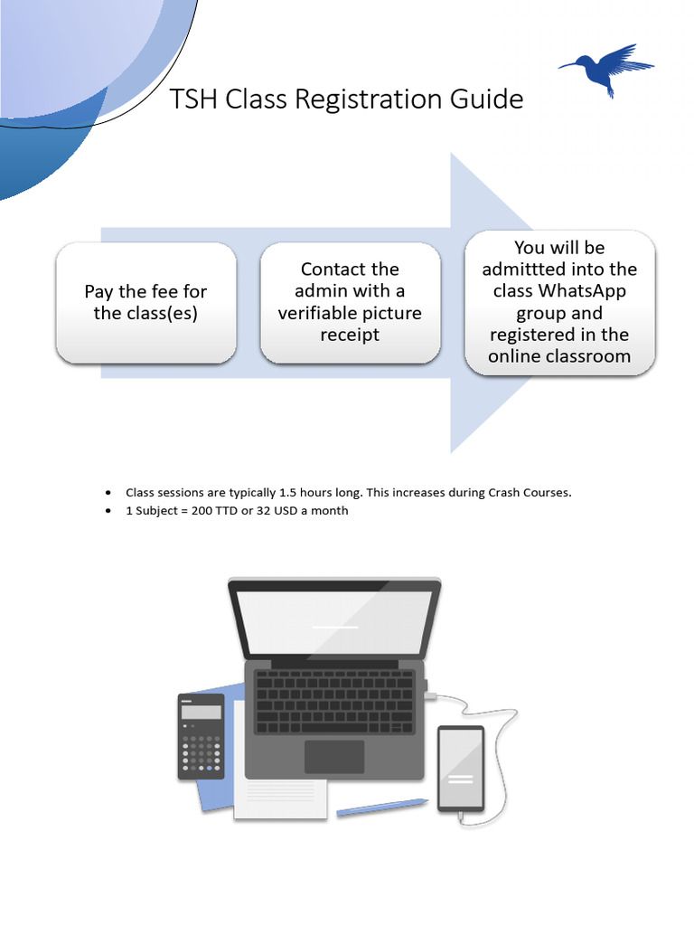 TSH Class Registration and Payment Guide | PDF | Credit Card | Banks
