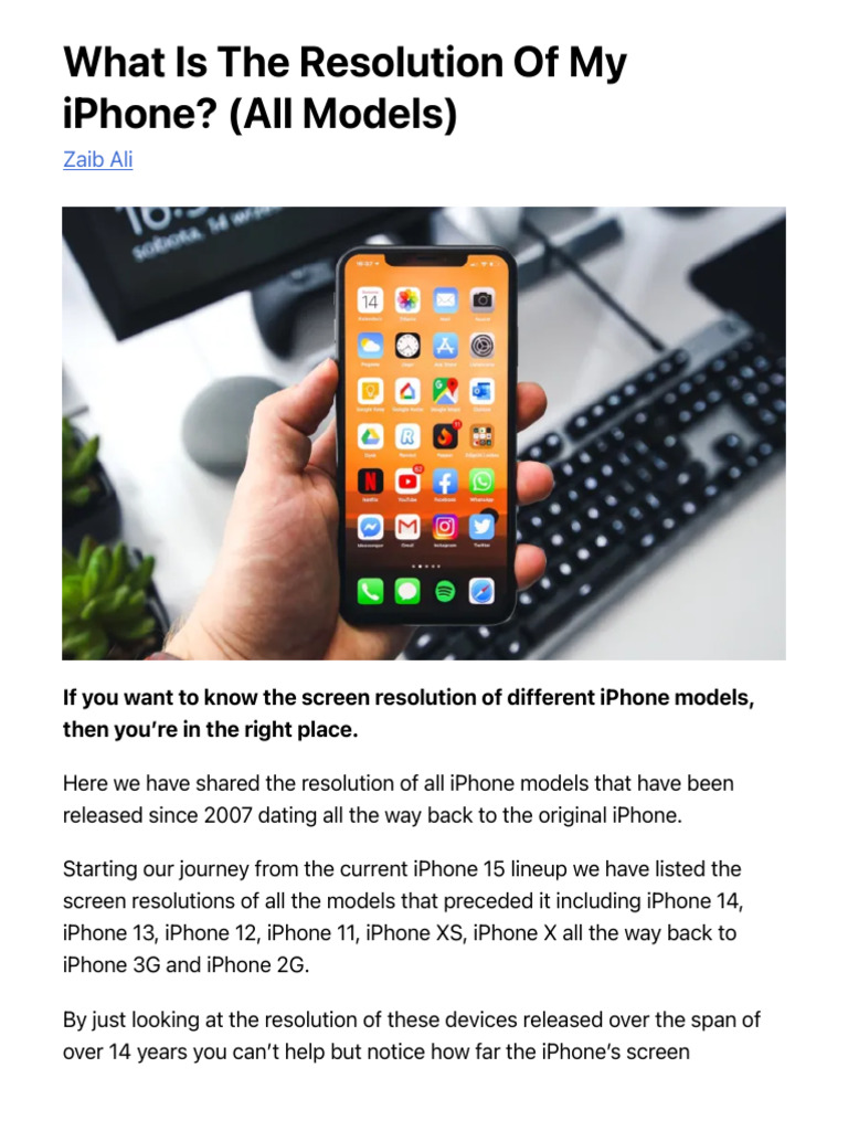 iPhone Screen Resolutions by Model | PDF | I Phone | Display Resolution