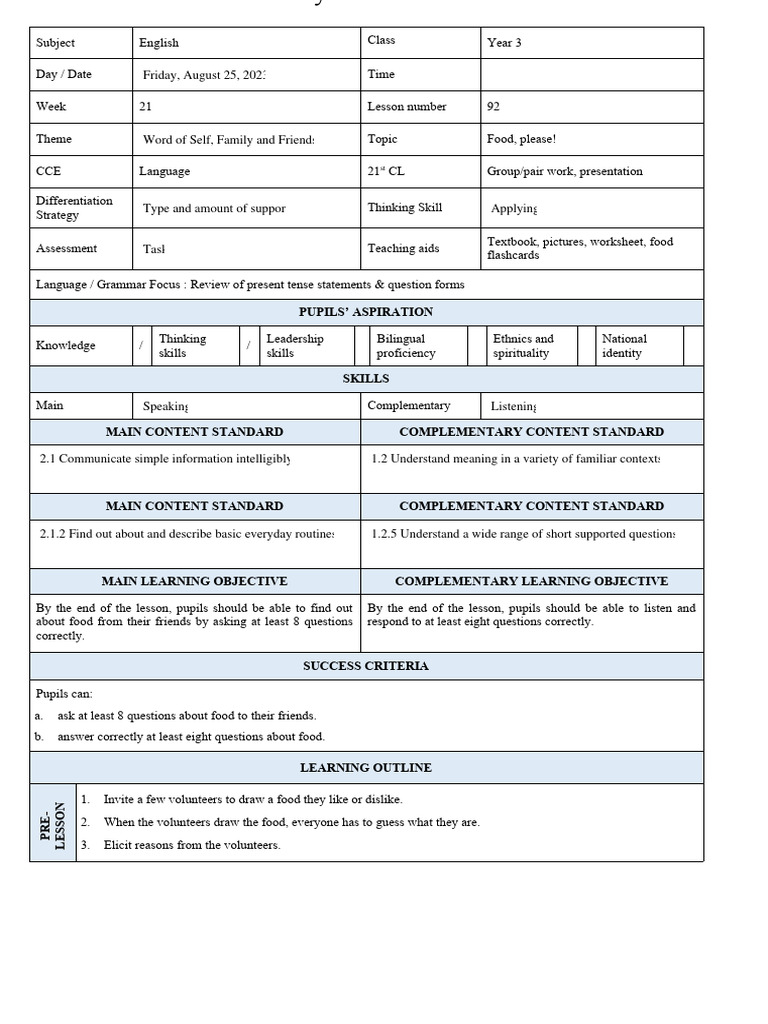 Lesson 92 TS25 | PDF | Lesson Plan | Behavior Modification