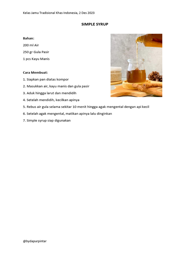 Cara Membuat Simple Syrup Mengental | PDF