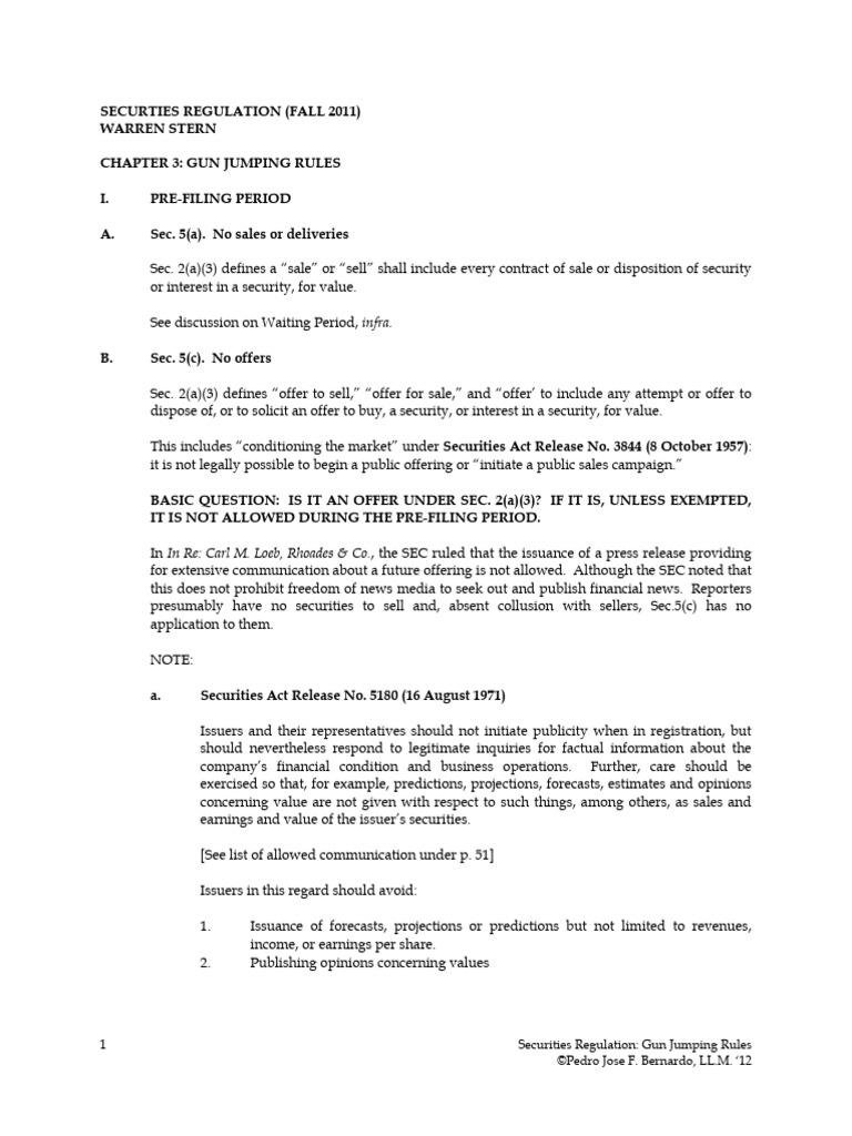 Notes On Securities Regulation Harvard L | PDF | Securities (Finance ...