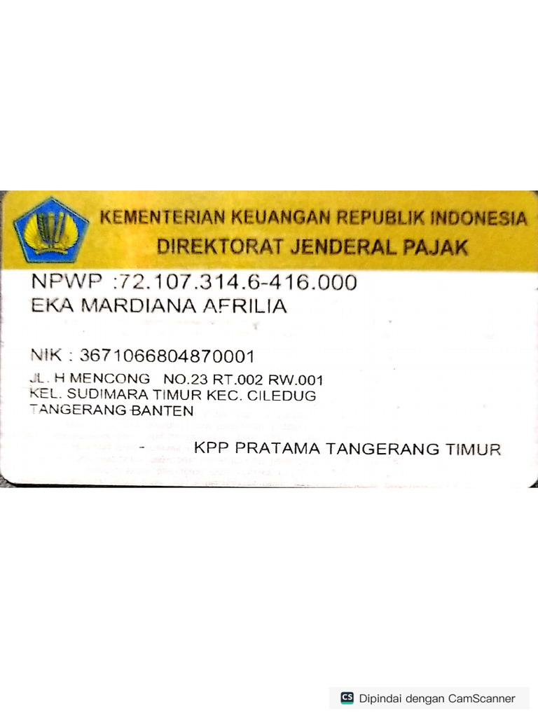 NPWP Eka | PDF