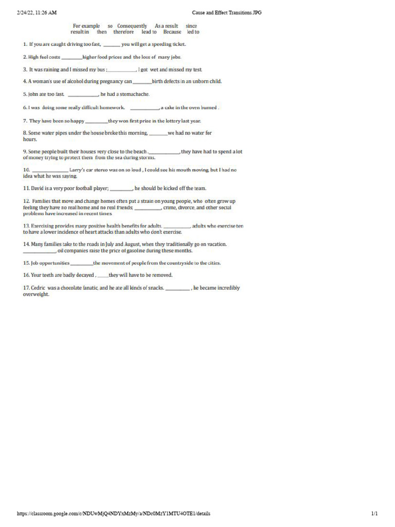 Cause and Effect Transitions - JPG | PDF