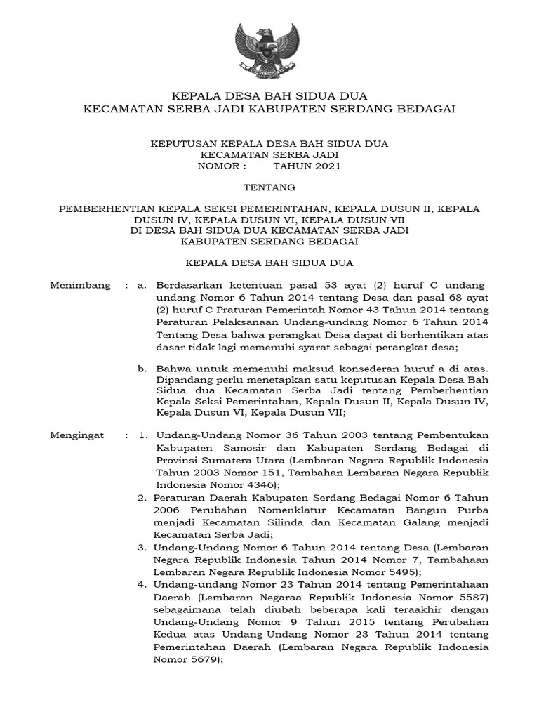 SK Pemberhentian | PDF