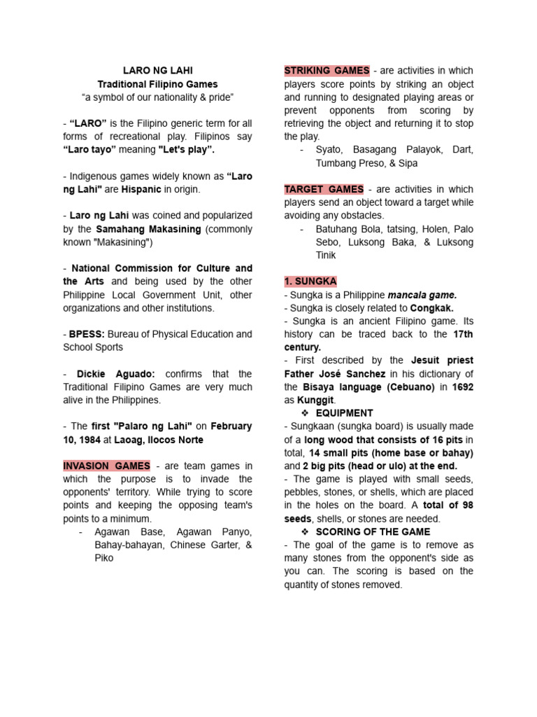 Laro NG Lahi | PDF | Gaming | Sports