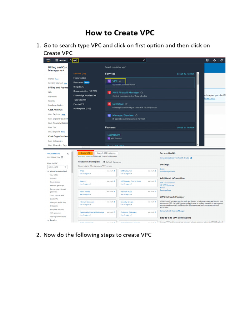 Create VPC in AWS | PDF