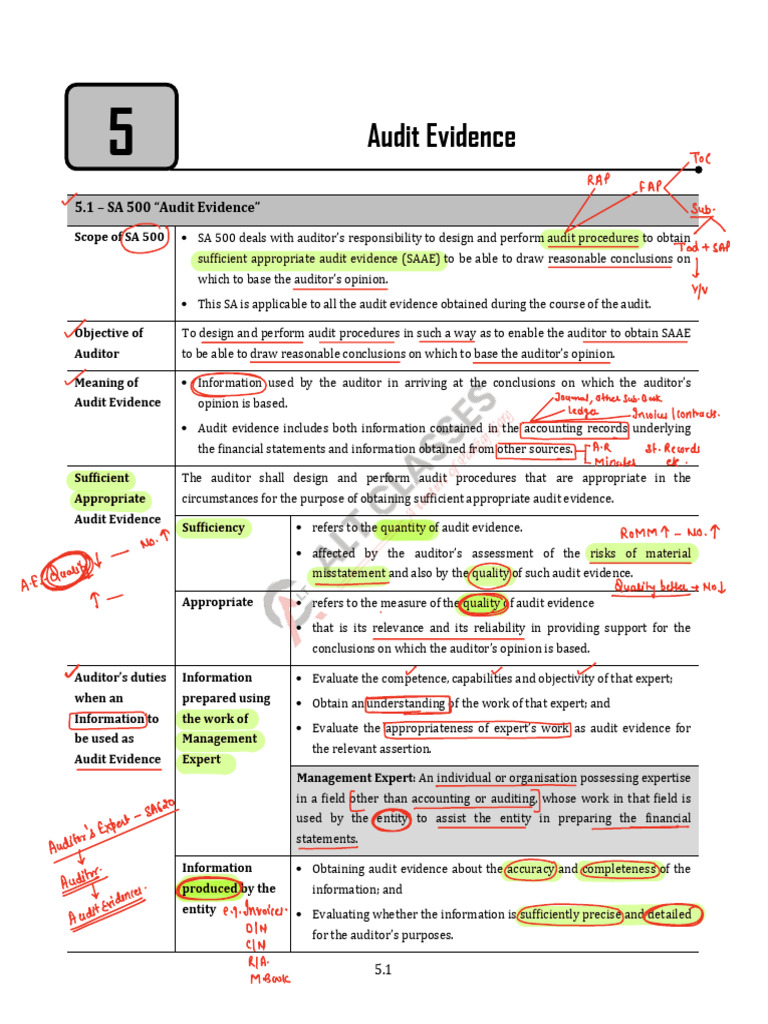 Lecture 13 - Audit Evidence | PDF | Audit | Financial Audit