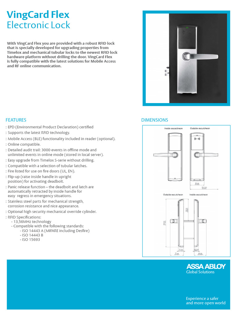 VingCard Flex Product Sheet English | PDF | Radio Frequency ...