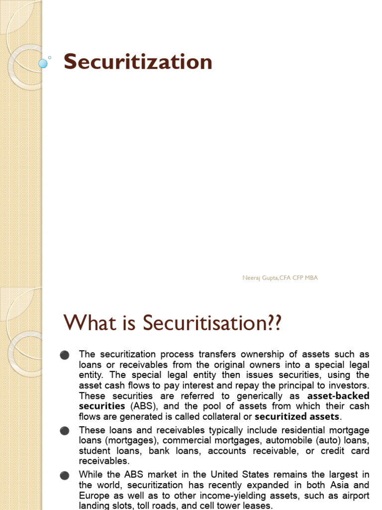 Securitisation | PDF | Securitization | Residential Mortgage Backed ...