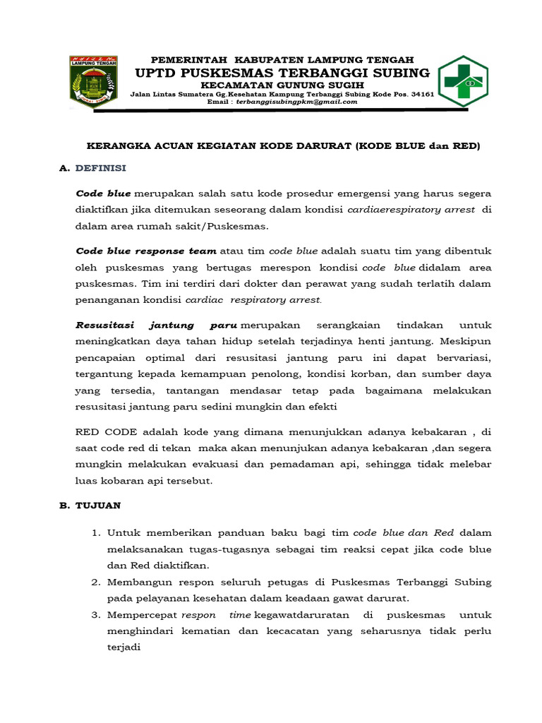 KAK Kode Darurat Blue Red | PDF