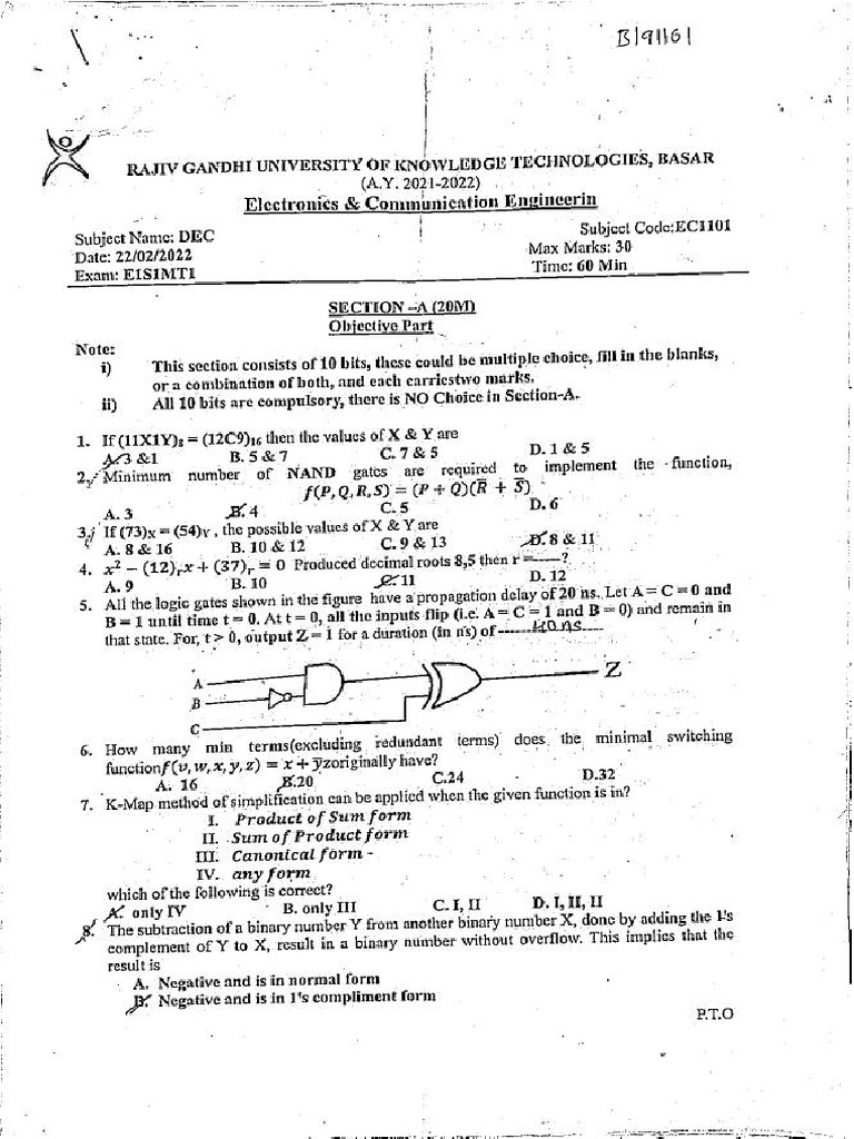 E1 - Question Papers | PDF