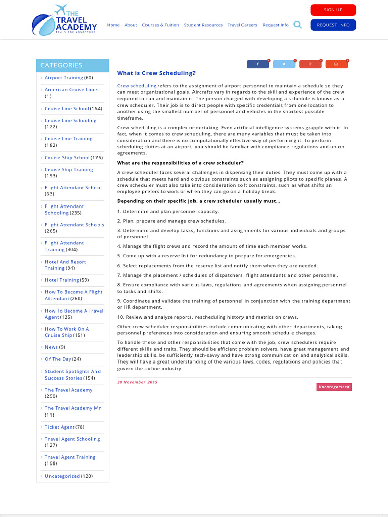 What Is Crew Scheduling | PDF | Airport | Cruise Ship