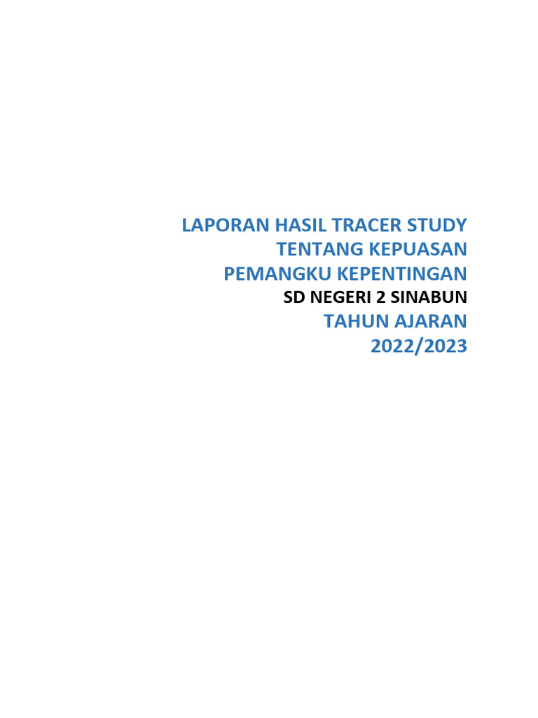 Tracer Study Contoh | PDF | Karier & Perkembangan