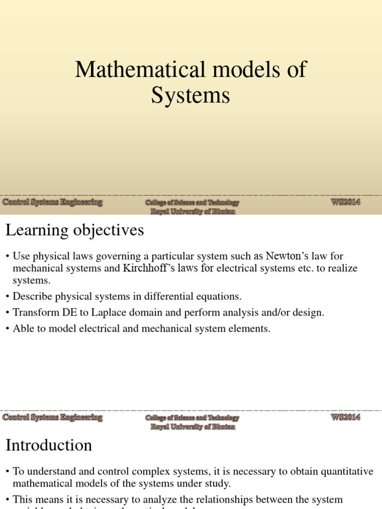 3 Mathematical Models of Systems | PDF | Rotation Around A Fixed Axis | Electrical Impedance
