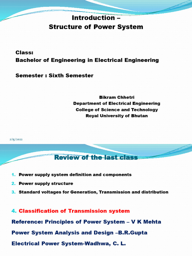 Introduction 2 - Classification of Transmission System | PDF | Electric ...