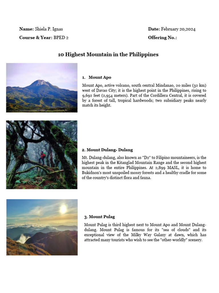 Assignment Mountains | PDF | Mountains | Topography