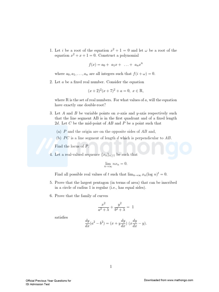 Bstat Bmath Ugb 2020 Pdf Equations Circle