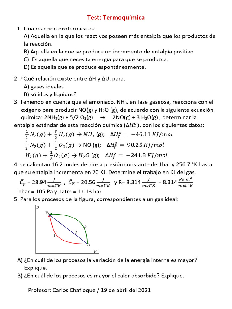TERMODINAMICA Chafloque | PDF | Vapor de agua | Calor
