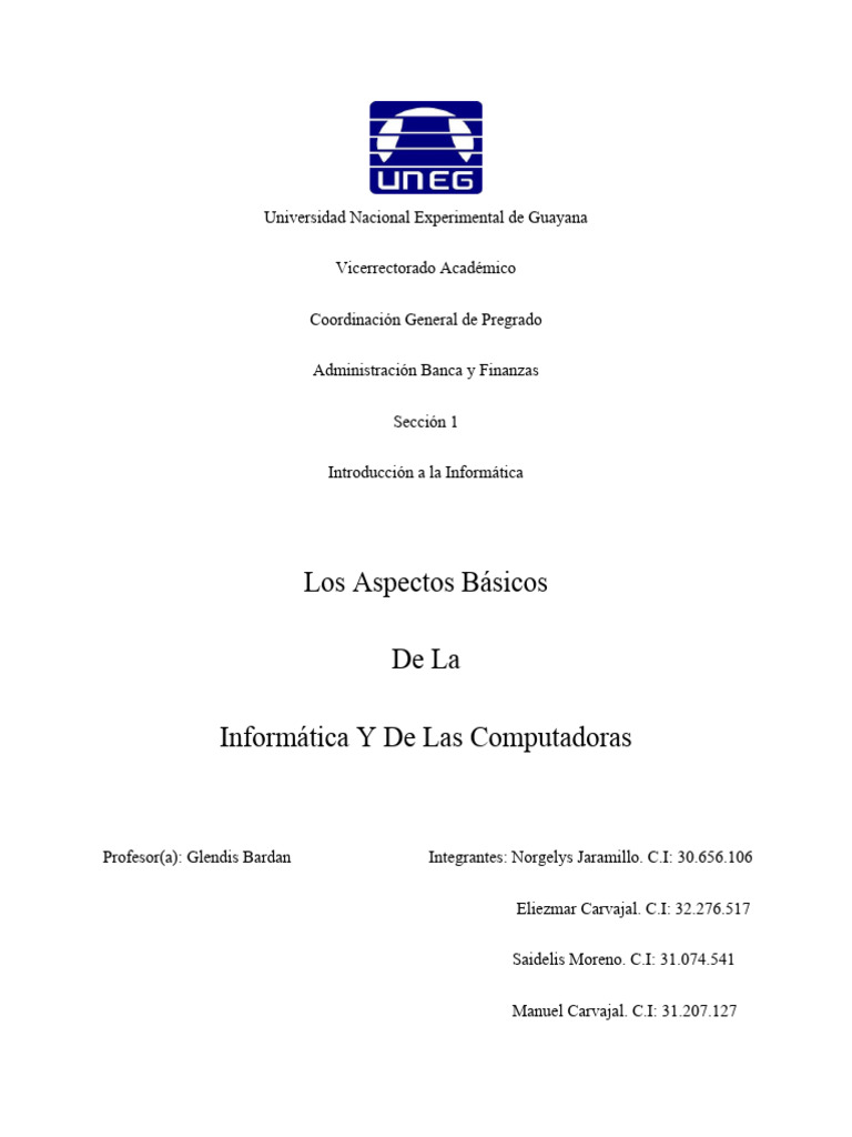 Los Aspectos Basicos de La Informatica y de Las Computadoras | PDF | Inteligencia artificial ...
