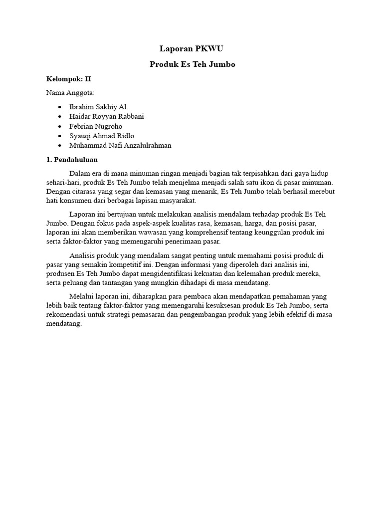 Laporan Analisis Kelompok II | PDF