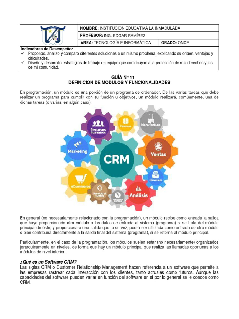 11.-guia-5-modulos-funcionalidades_033915 | PDF | Software | Gestión de la relación con el cliente