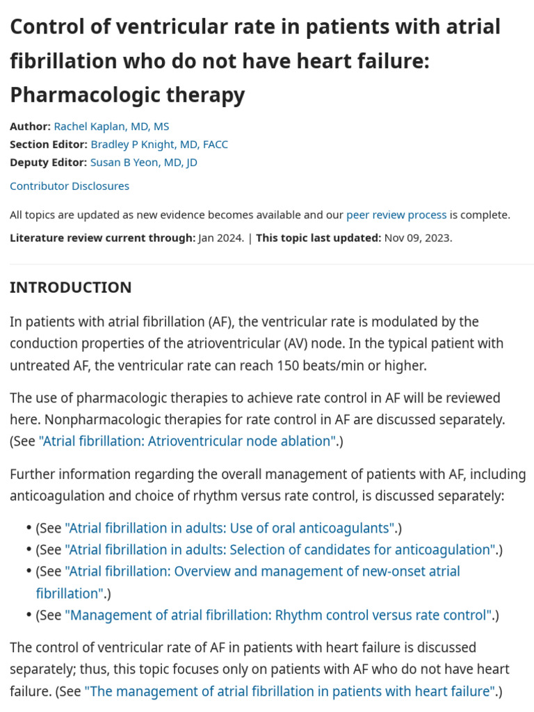 FA Rate Control | PDF | Heart Rate | Clinical Medicine