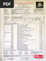 College - Official Transcript of Records | PDF