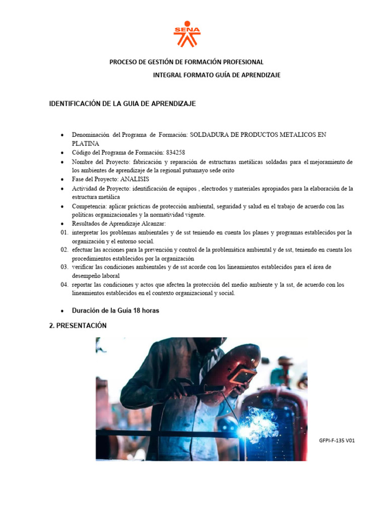 Guia - de - Aprendizaje - SST SOLDADURA Y CORTE | PDF | Soldadura | Construcción