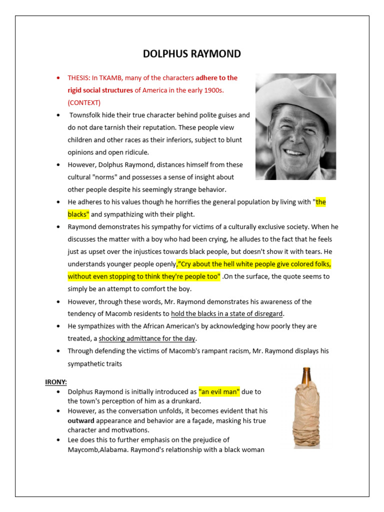 Dolphus Raymond | PDF | To Kill A Mockingbird | Cultural Politics