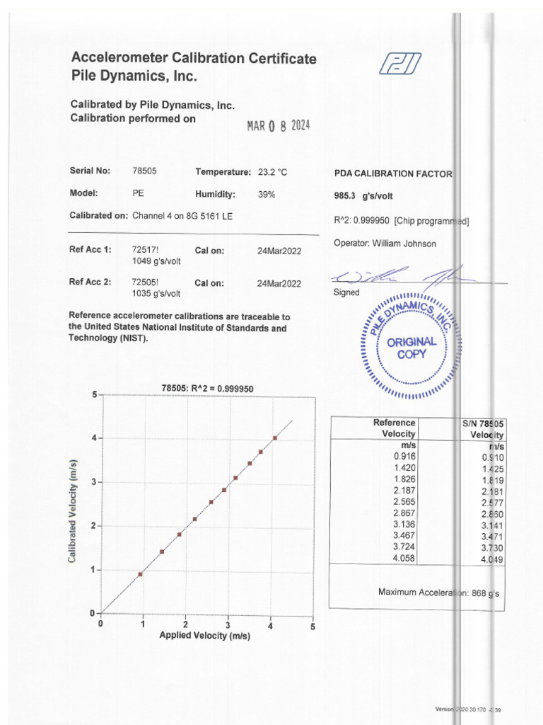 Calibration Accelerometer 78505 | PDF