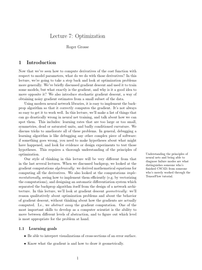 L07 Optimization | PDF | Mathematical Optimization | Artificial Neural Network