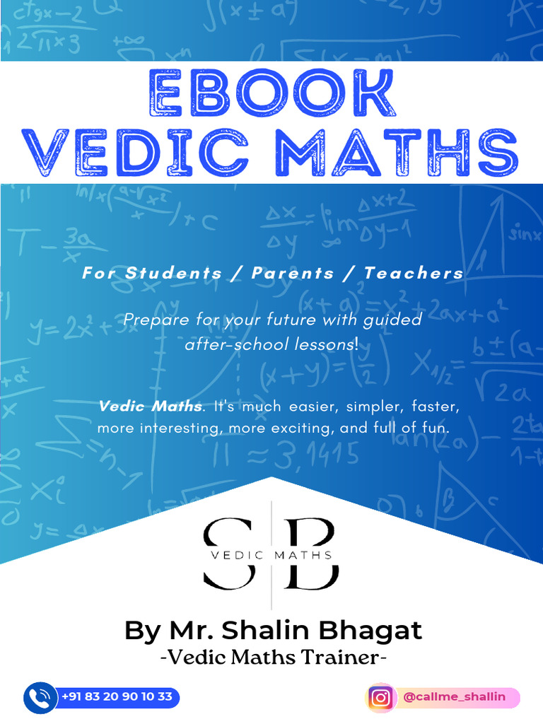 FREE Ebook - Vedic Maths | PDF | Multiplication | Mathematics