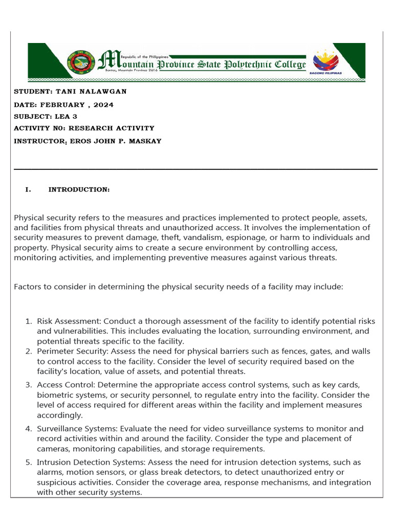 Lea 3 | PDF | Physical Security | Safety