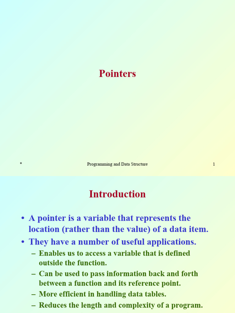Pointer1 Pdf Pointer Computer Programming Variable Computer Science 4373