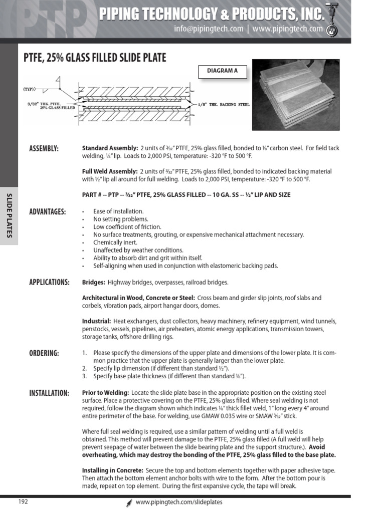ptfe-slide-plate | PDF | Construction | Welding