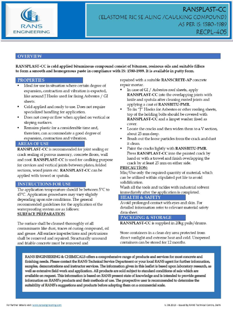 Rans™Plast-CC | PDF