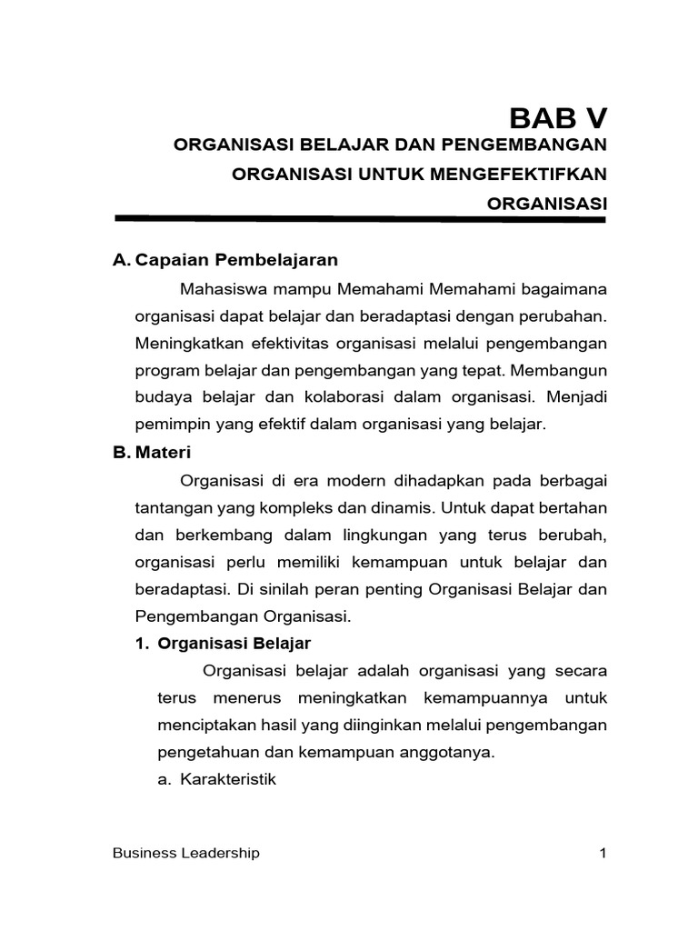 Organisasi Belajar & Pengembangan | PDF | Bisnis | Pengembangan Diri