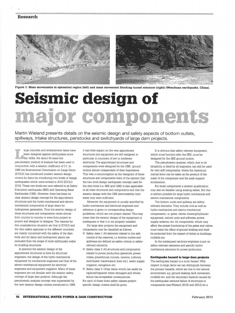 Wieland 2013 - Seismic Design of Major Components | PDF