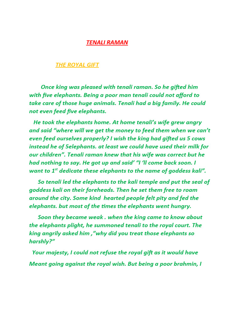 Tenali Raman | PDF | Poetry | Classics