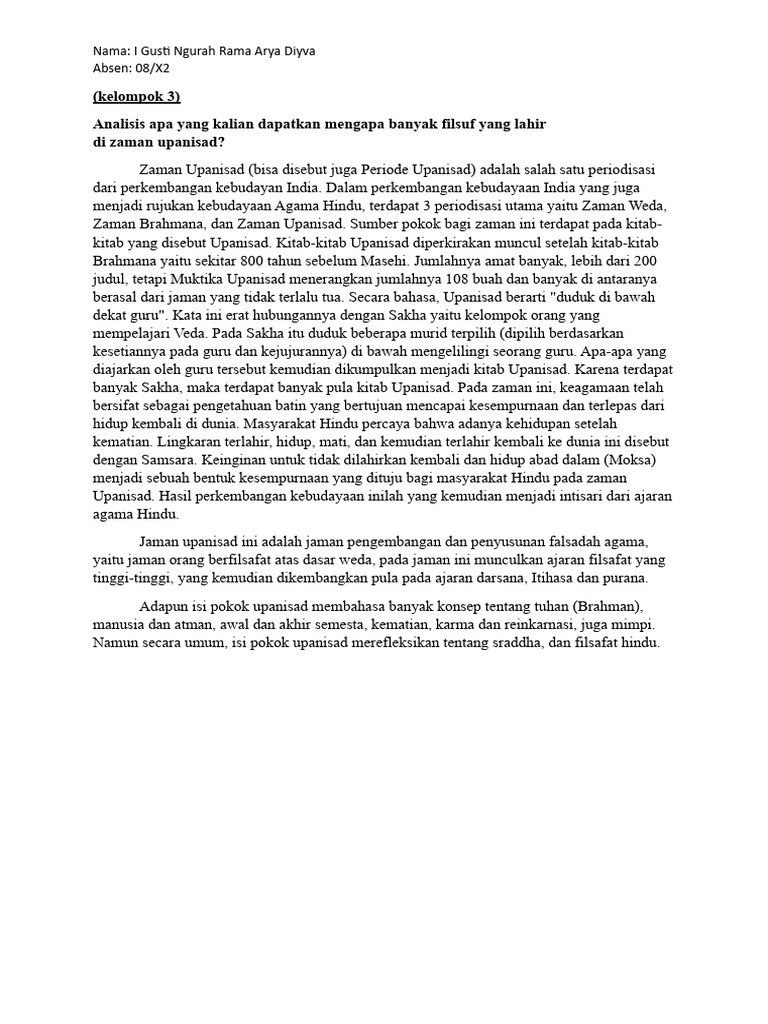 Tugas UPANISAD (I Gusti Ngurah Rama Arya Diyva) 08 | PDF