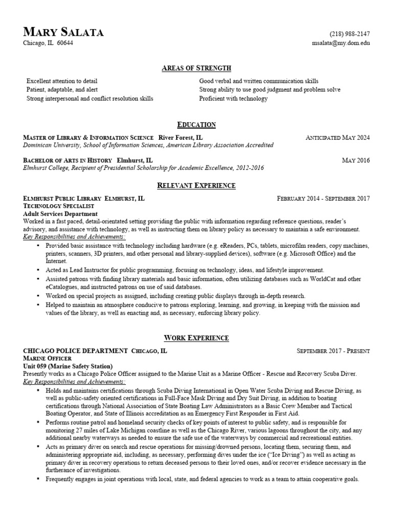 eportfolio resume | PDF | Scuba Diving | Libraries
