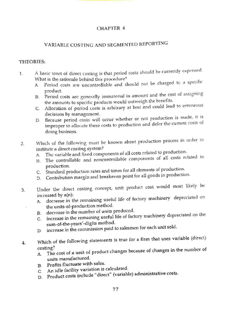 MS-Review-Variable-Costing-and-Segment-Reporting | PDF