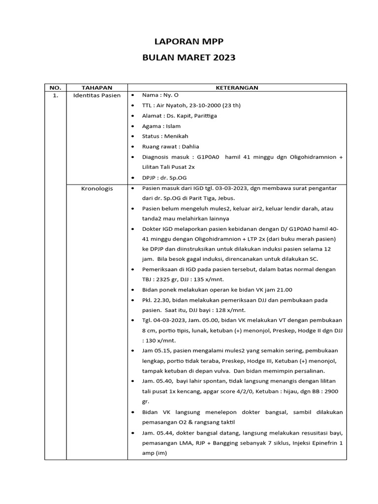 LAPORAN MPP FIX (April 2023) | PDF