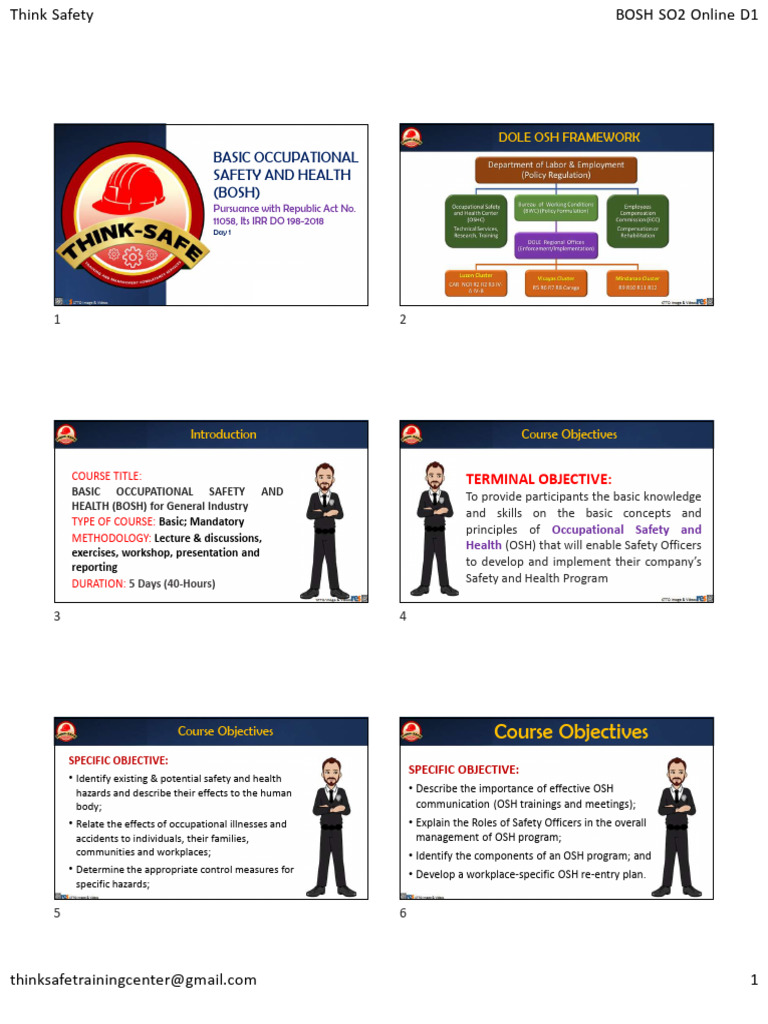 THINK SAFE-Online BOSH D1 Final | PDF | Occupational Safety And Health ...