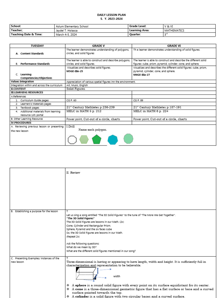 DLP MATH | PDF | Rectangle | Geometry